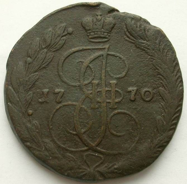 5 копеек 1770 года / монеты Российской империи / медная монета - купить в интернет-магазине OZON ...