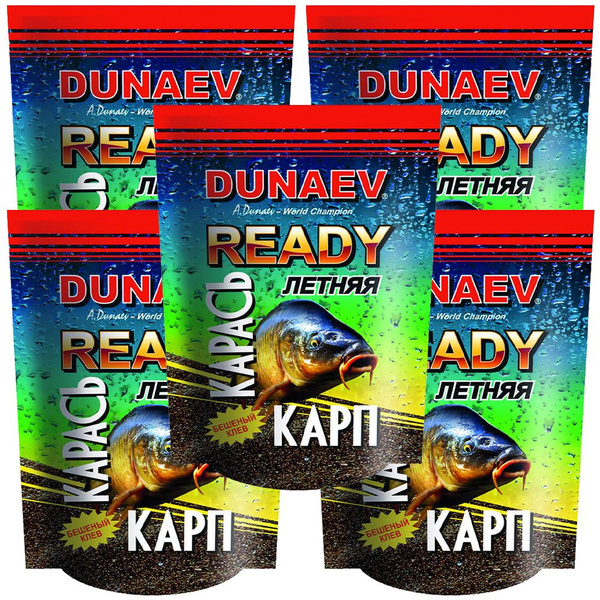Прикормка Dunaev READY Карп-Карась (5 упаковок-5 кг) / Для рыбалки ...