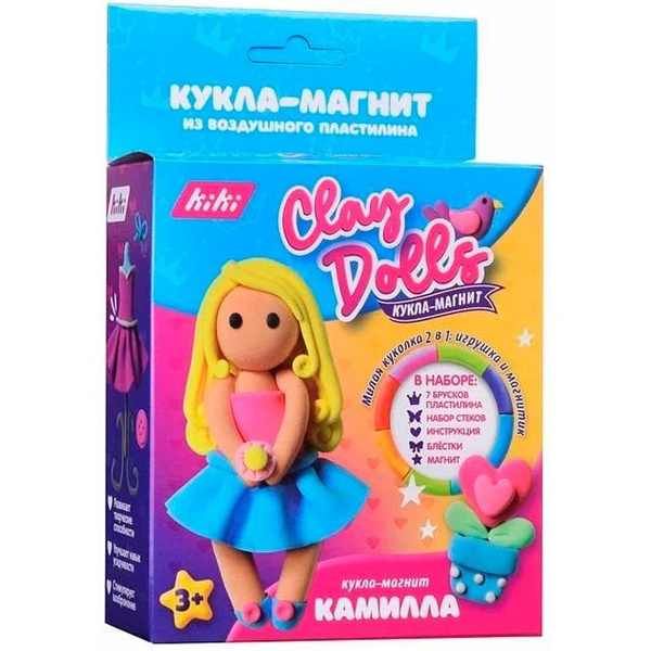 Kiki Набор для творчества Кукла-магнит Камилла из воздушного пластилина ...