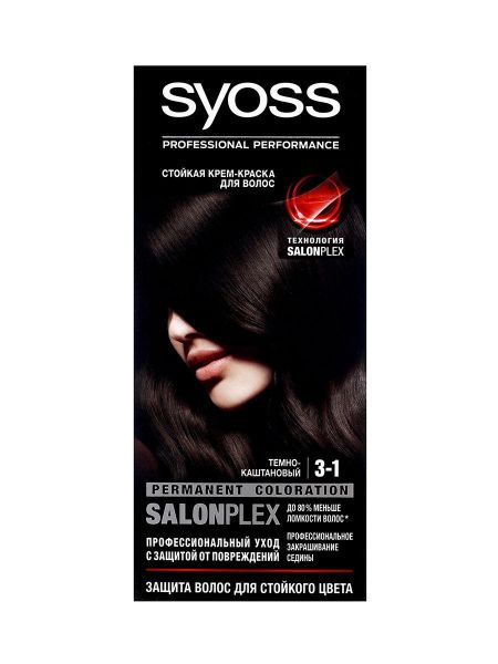 Syoss Краска для волос Color 3-1 Темно-каштановый - купить с доставкой ...