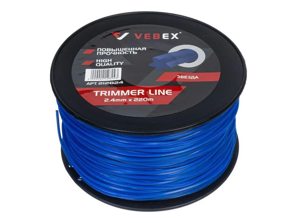 Леска для триммера Леска для триммера (Звезда) 2.4мм 220м. В Бобине Vebex леска1 - купить по ...
