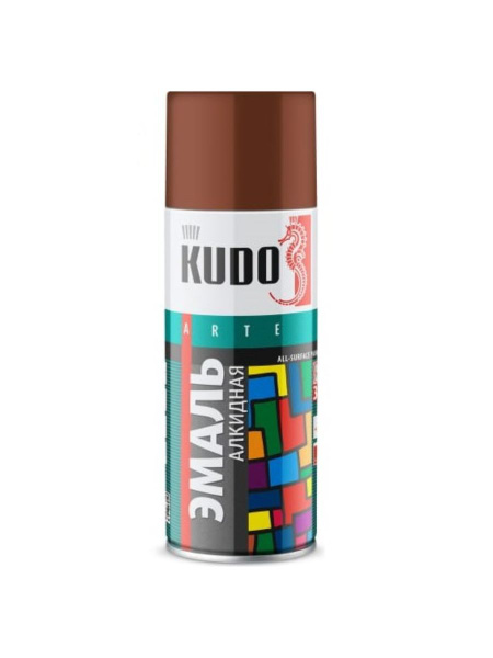Аэрозольная краска KUDO кудо Гладкая, Алкидная, коричневый - купить в ...