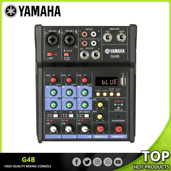 Yamaha G4B Audio Mixer 4 -Channel Stereo Tone Bluetooth Wireless USB ...