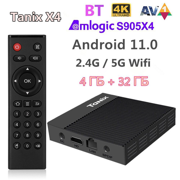 ТВ-приставка Tanix X4, Android11.0, Amlogic S905X4, 4+32 ГБ Смарт ТВ ...