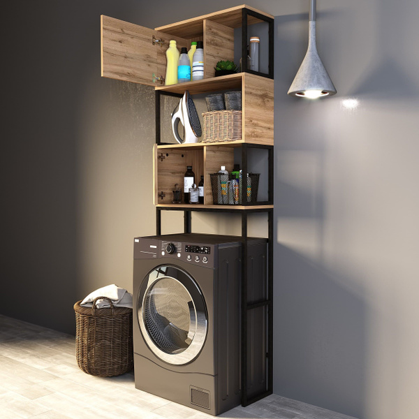 Шкаф в ванную над стиральной машиной 1Marka Grunge Loft 200х66 см ...