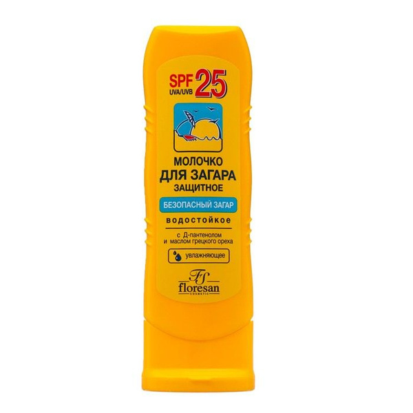 Floresan, Молочко для загара солнцезащитное, водостойкое, SPF 25, 125 ...