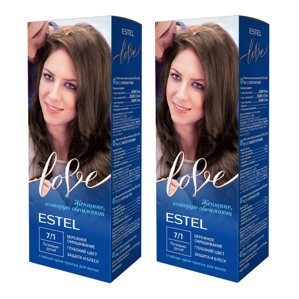 ESTEL LOVE Крем краска 7/1 пепельно-русый 2 шт - купить с доставкой по выгодным ценам в интернет ...