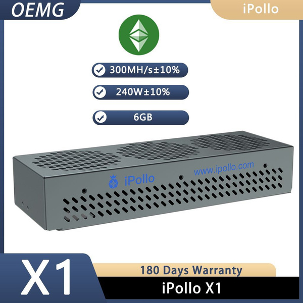 Новый майнер iPollo X1 300MH/s 240W ETHW/ETHF/ETC с 6G памяти и блоком питания с готовым ...