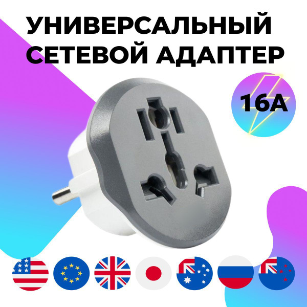 Переходник для розетки с китайской вилки, UK/US/CN на евро вилку ...