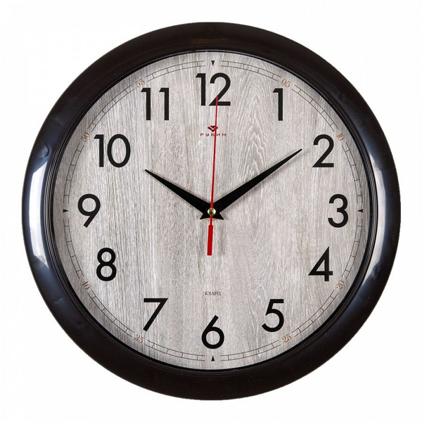 Часы настенные Рубин круглые 29 см корпус коричневый Структура дерева 6026 007 купить по
