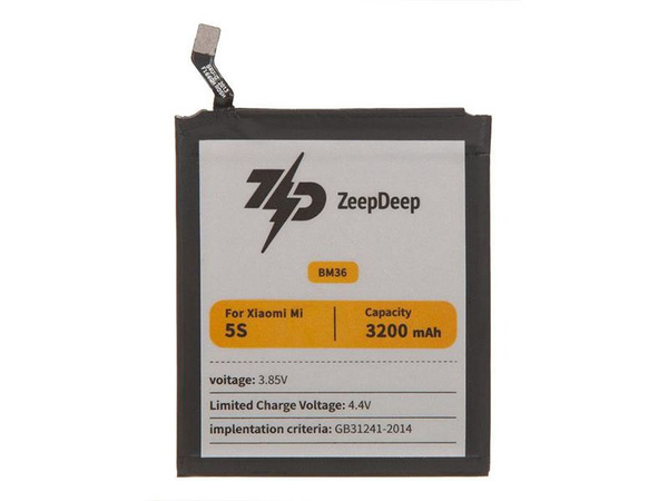 Аккумулятор ZeepDeep Asia (схожий с BM36) для Xiaomi Mi 5S 888670 ...