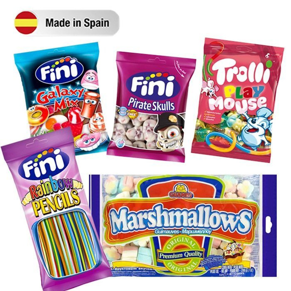 Мармелад Fini, Trolli, Marshmallows , 5 пачек ( Rainbow Pencils 90g ...