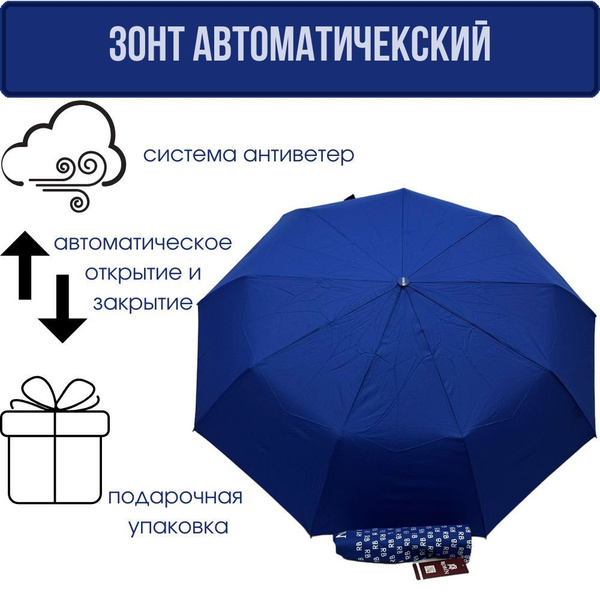Зонт ROBIN, Полный автомат, 2 сложения, синий купить по низкой цене в ...