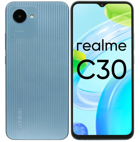 Смартфон realme C30 голубой 64 ГБ - купить по выгодной цене в интернет ...
