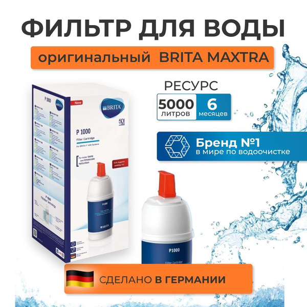 Фильтр картридж для воды встраиваемый под мойку Brita P1000, 1 шт ...