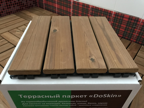 Террасный модульный паркет Doskin термодерево сосна (1 плитка 30х30см ...