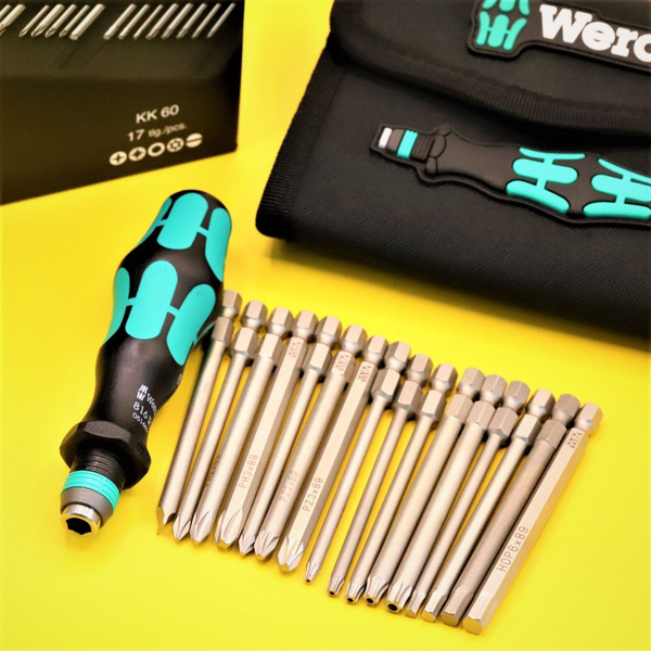 Набор отверток WERA Kraftform Kompakt 60 (SL, PH, PZ, TX BO, HEX) с удлиненными битами (WE ...