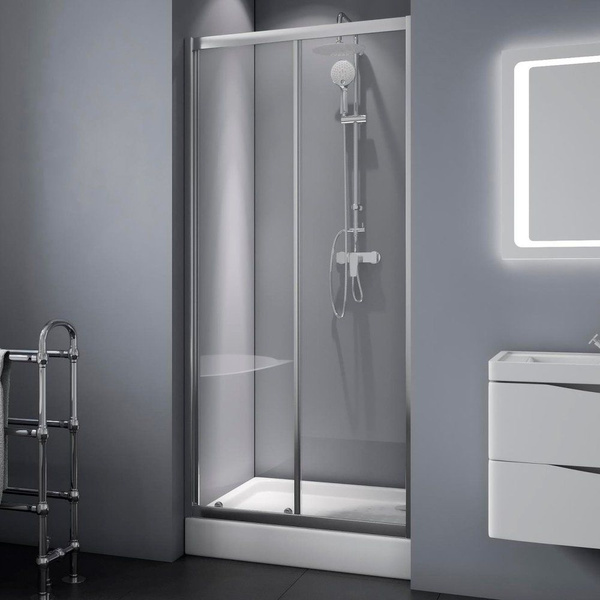 Душевая дверь в нишу BelBagno Due BF 1 120 C Cr стеклянная, раздвижная ...