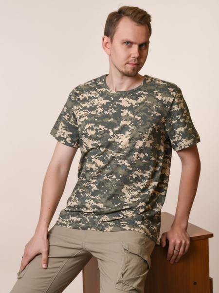 Футболка Cascatto, размер 46, цвет зеленовато-бежевый, 100% хлопок - купить по выгодной цене в ...