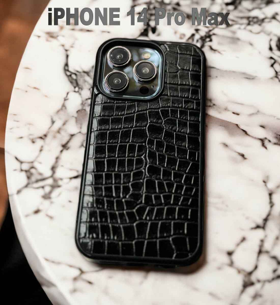 Премиум чехол на iPhone 14 Pro Max из натуральной кожи текстура ...