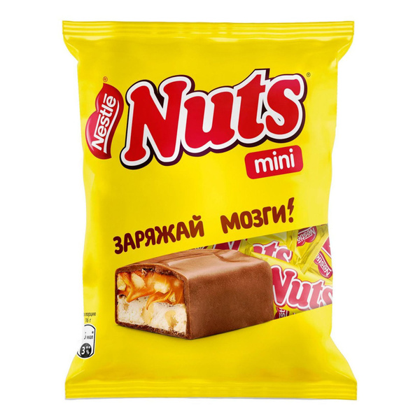 Конфеты шоколадные Nestle Nuts Mini с фундуком и арахисом 148 г ...