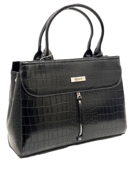 Сумка женская Тосоко Tosoco под рептилию формованная черная - купить с ...