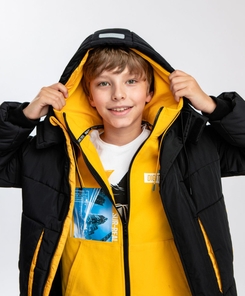 Пальто Button Blue, Демисезон, размер 140, цвет черный, Полиэстер - купить по выгодной цене в ...