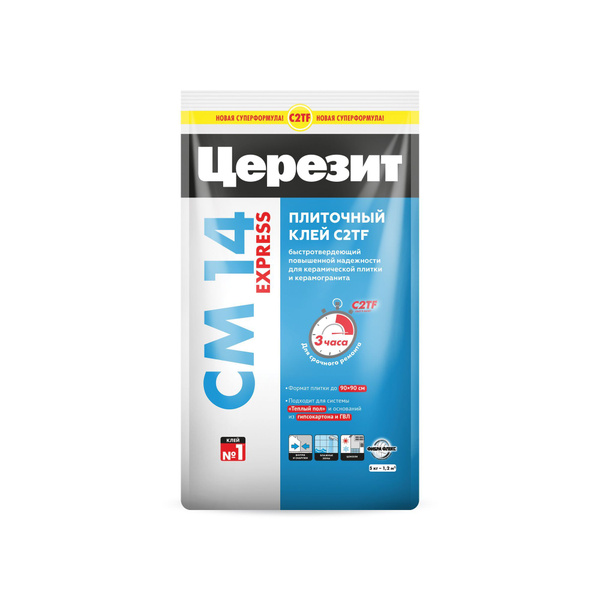 Клей для плитки Церезит Клей CM 14/5 Экспресс для кафеля, керамогранита ...