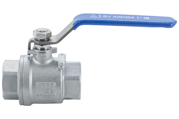 Кран шаровый муфтовый двусоставной нержавеющий (2PC), AISI 304 DN25 (1"), (CF8), PN64 - купить ...