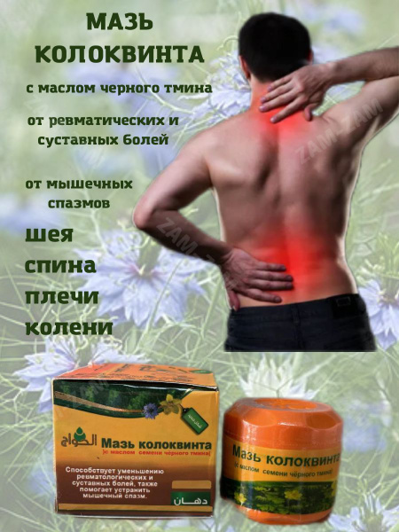 Мазь колоквинта (с маслом черного тмина) мазь разогревающая - купить с ...