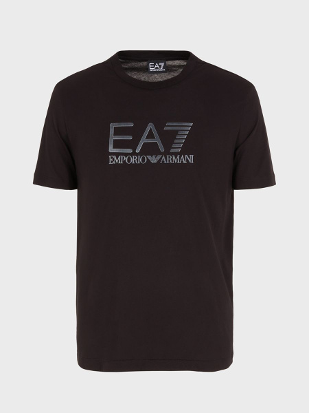 Футболка EA7, размер 54, 56, цвет черный, 100% хлопок - купить по выгодной цене в интернет ...