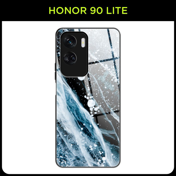 Стеклянный чехол на Honor 90 Lite / Хонор 90 Лайт с принтом "Замерзшая ...