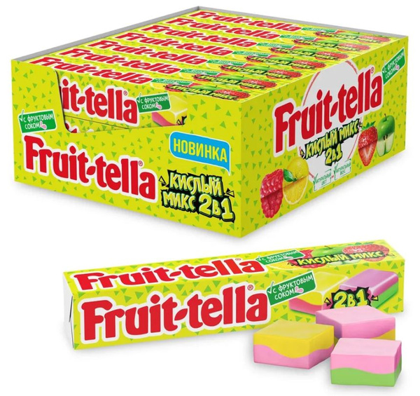 Жевательные конфеты Fruittella Кислый микс, 21 шт по 41 г - купить с доставкой по выгодным ценам ...
