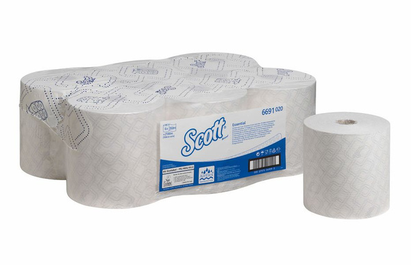 Бумажные полотенца в рулонах 6691 Scott Essential белые однослойные от ...