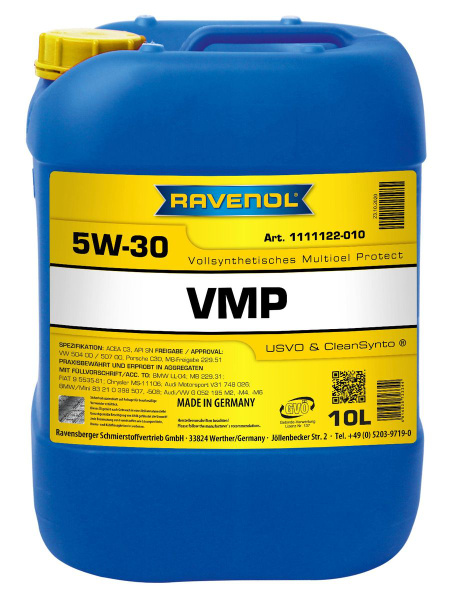 Масло моторное RAVENOL VMP 5W-30 Синтетическое 10 л 111112201001999 ...