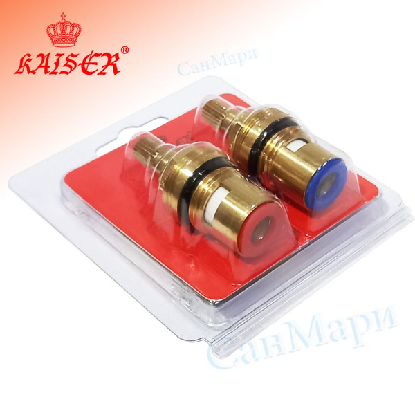 Кран-букса керамическая KAISER 20 шлиц, 1/2 (2шт) в блистере (подходит ...