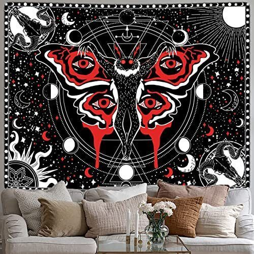 гобелен Mothman Skull Gothic Red x xcm купить c доставкой на OZON по ...