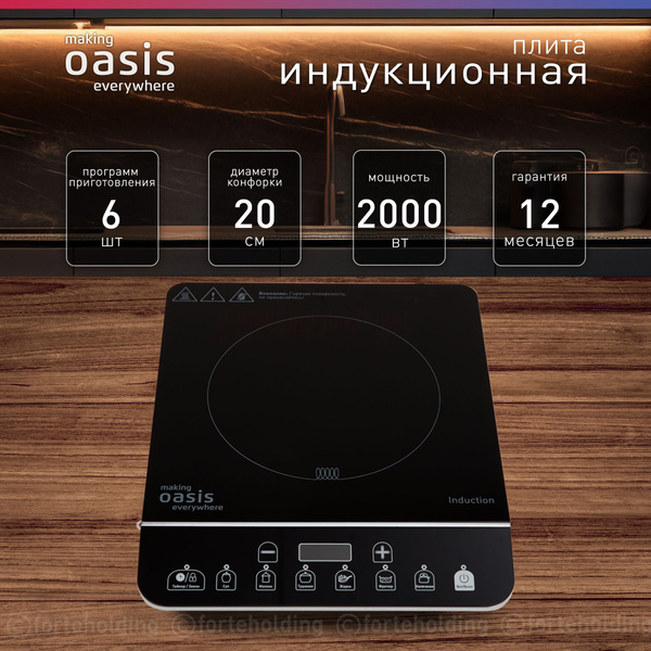 Плита индукционная настольная, плита электрическая making Oasis everywhere РI-BS3S - купить с ...
