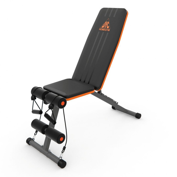 Cкамья силовая универсальная DFC DCH310, складная, с эспандерами, тренажер для дома купить по ...