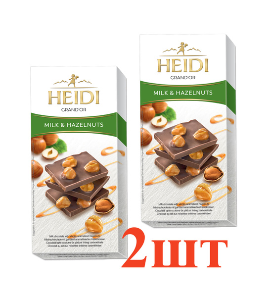 HEIDI milk Golden Hazelnuts, молочный шоколад с цельным ...