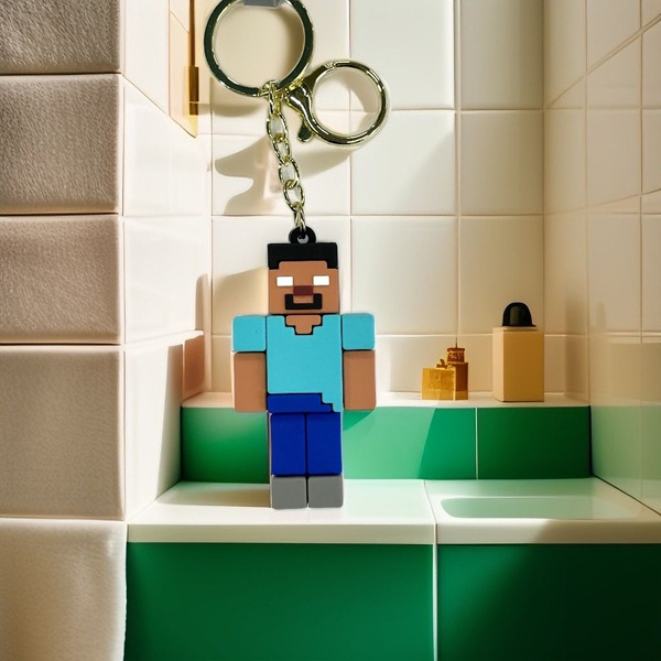 Брелок майнкрафт для ключей и рюкзака Нубик Minecraft Steve - Стив ...