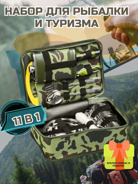 Набор туристической посуды на 2 персоны для рыбалки и туризма - купить ...