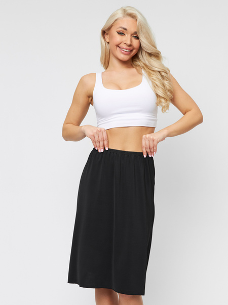 Подъюбник Женский RIDAN'S черный Полиэстер прямая, размер 44, 46 Без застежки Однотонный На ...