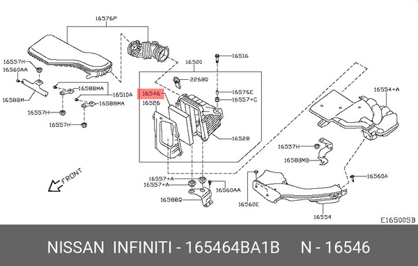 Фильтр воздушный Nissan 16546-4BA1B - купить по выгодным ценам в ...