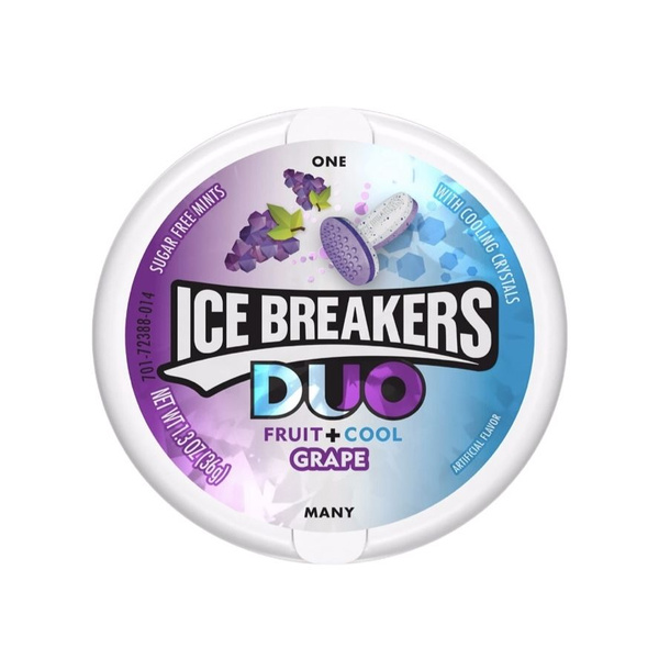 Леденцы ICE BREAKERS DUO Grape Cool со вкусом винограда и мяты, 36 г ...