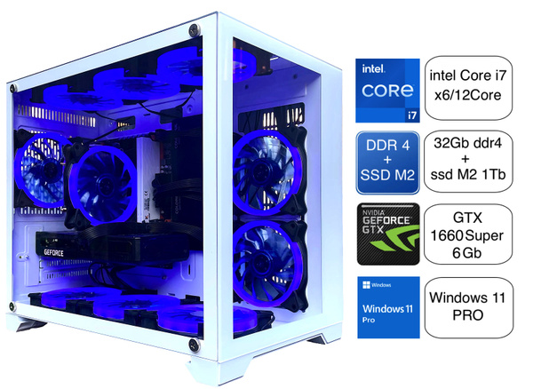 SMART DIGITAL Системный блок i7 x6/12Core /32GB DDR4/GTX 1660Super 6Gb/SSD1Tb NVME/ aqb DDR4 ...