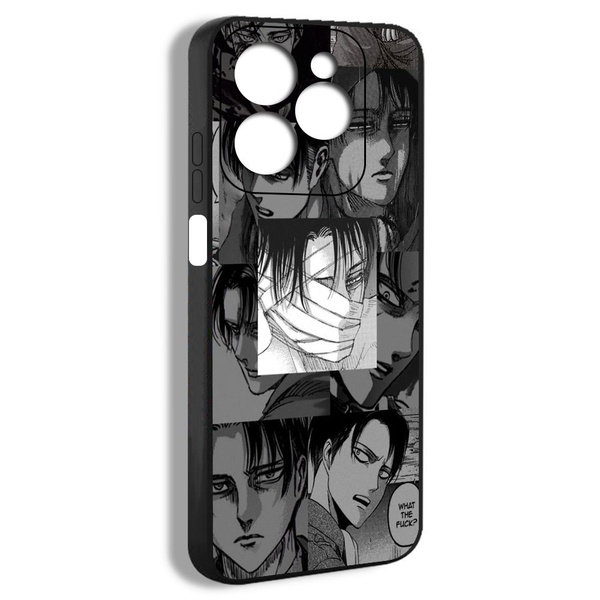 чехол для смартфона Подходит для Tecno Spark 20c черный Леви Аккерман аниме Атака титанов Леви