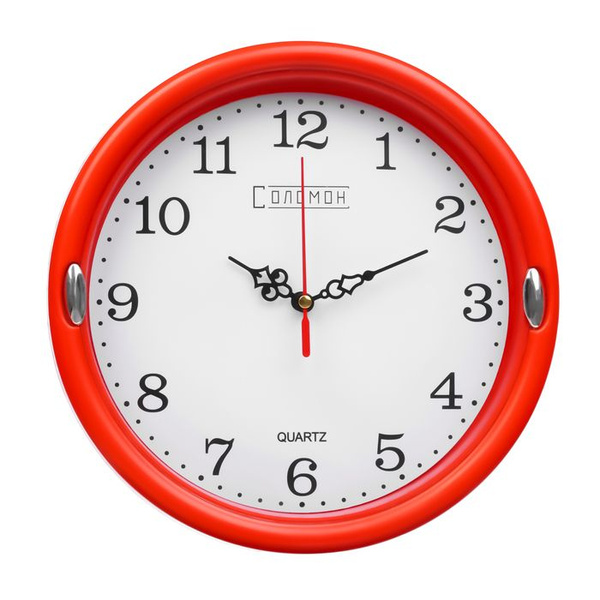 Часы настенные серия Классика Соломон плавный ход D 23 см красные купить по низкой