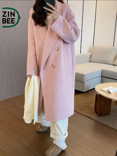 Пальто ZinBee, Зима, размер 46, цвет розовый, Шерсть ламы - купить по выгодной цене в интернет ...