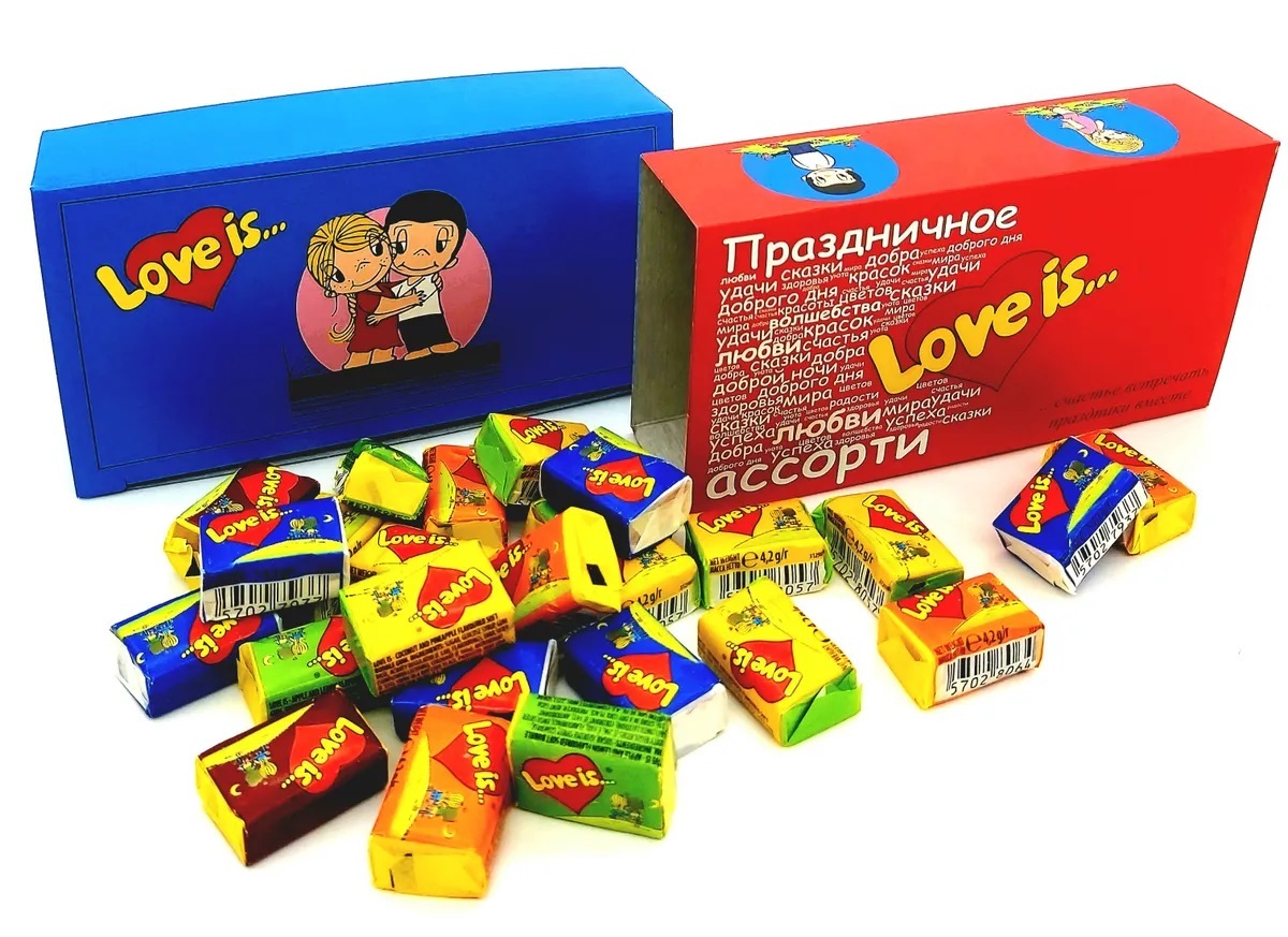 Жевательная резинка Love is Ассорти 25 шт, жвачка Лов из, подарочная ...